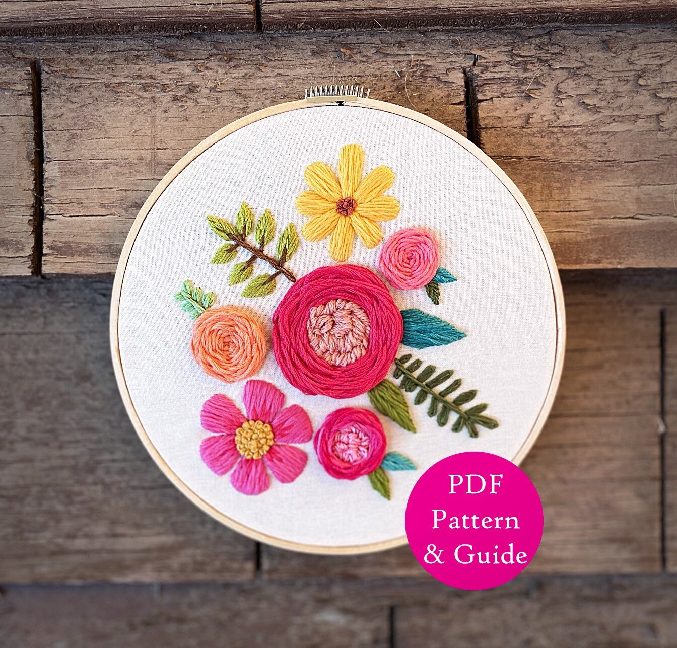Spring Embroidery Pattern, Floral Embroidery Design, DIY Gift Idea ...