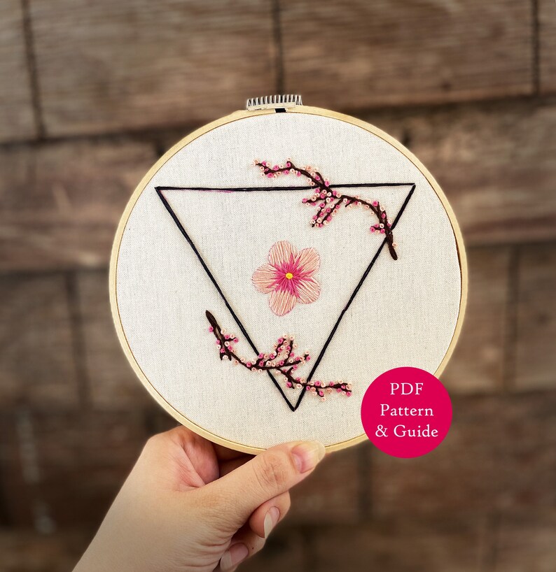 Cherry Blossom Hand Embroidery Pattern Floral Embroidery | Etsy