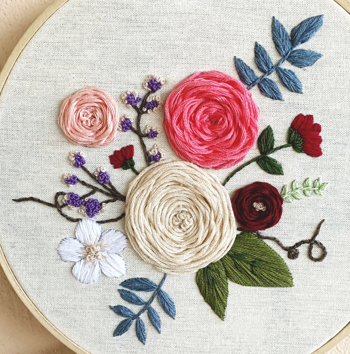 Roses Embroidery Pattern, PDF Hand Embroidery, Floral Embroidery Design ...