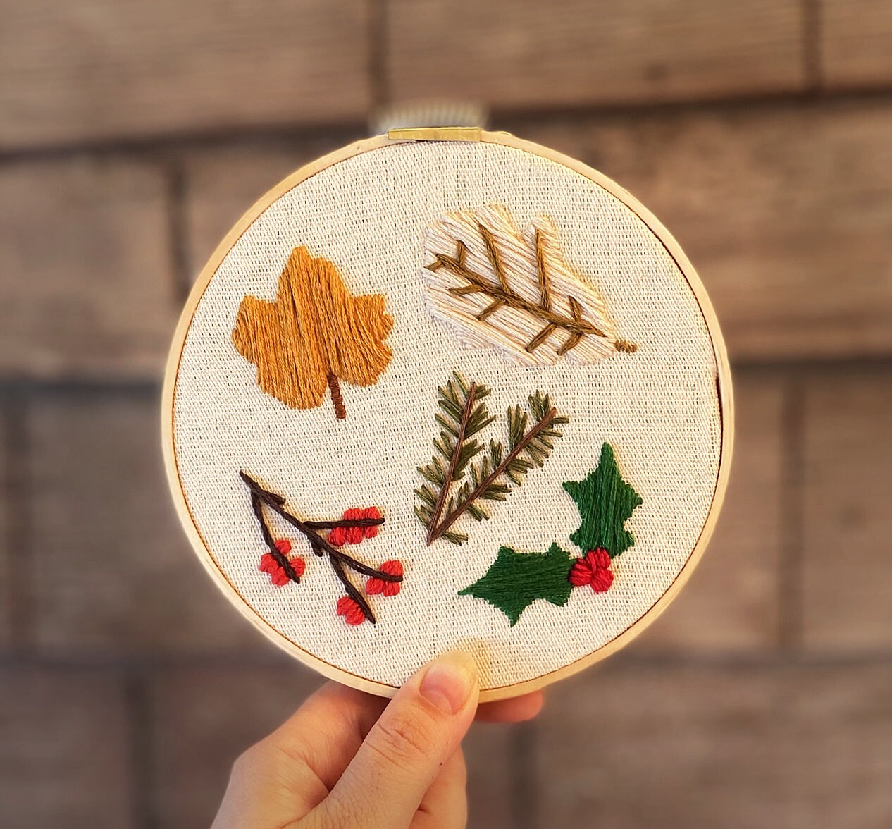 Winter Embroidery Pattern, Nature Embroidery Art, Botanical Embroidery ...