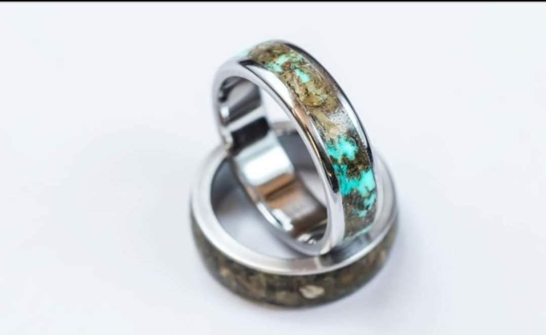 Titanium Weed Ring Cannabis Wedding Band Glow Ring for Stoner Easter ...