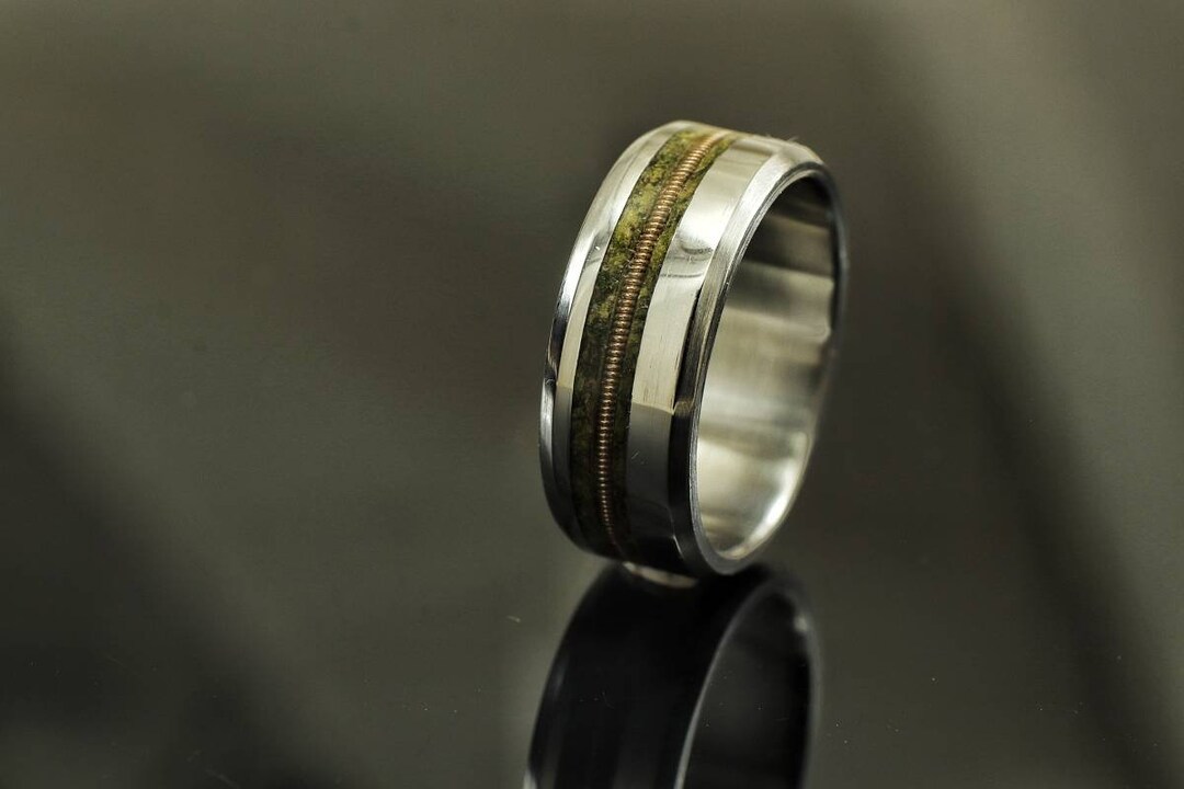 Cannabis Guitar String Ring Weed Wedding Band Marijuana - Etsy