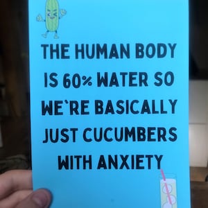 We're Basically Cucumbers With Anxiety Funny Art Print Funny Anxiety ...