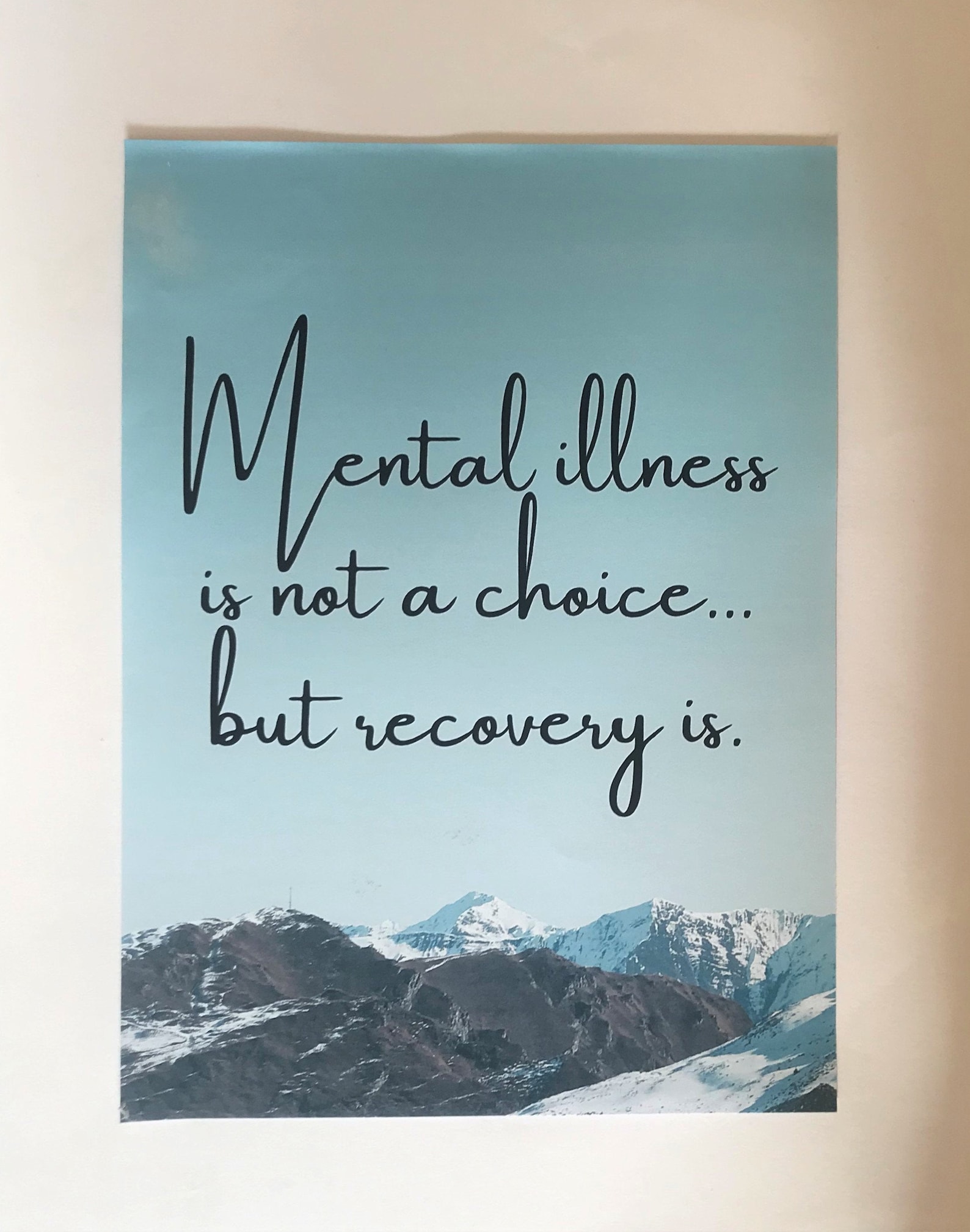 Mental Illness Is Not A Choice But Recovery Is Quote Print | Etsy