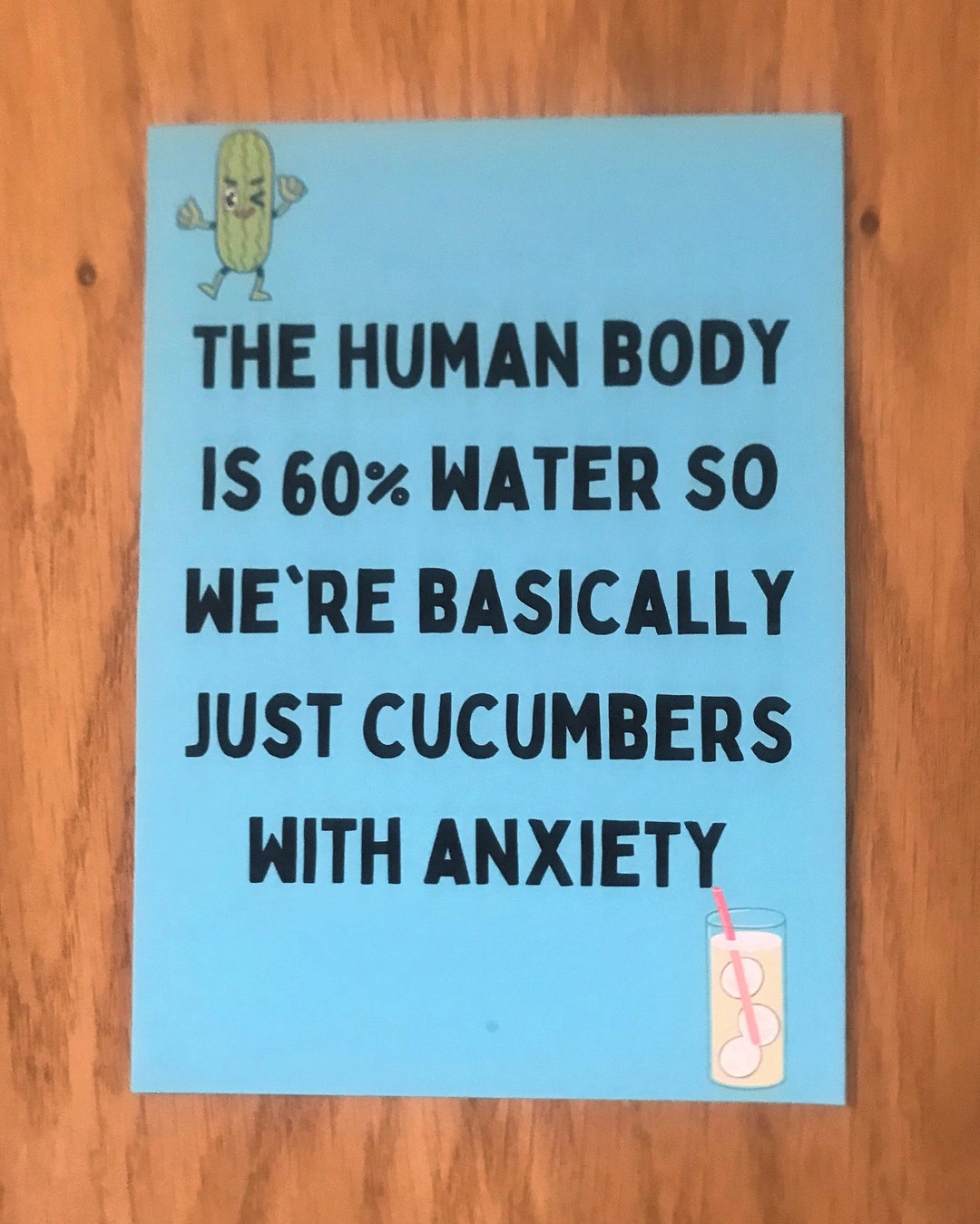 We're Basically Cucumbers With Anxiety Funny Art Print Funny Anxiety ...