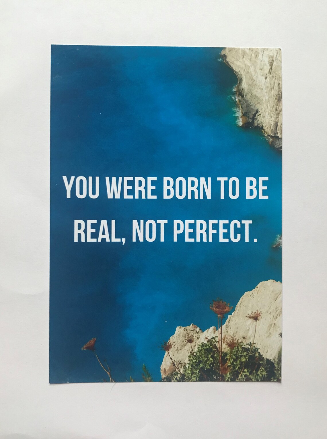 You Were Born to Be Real Not Perfect Self Love Quote Print - Etsy UK