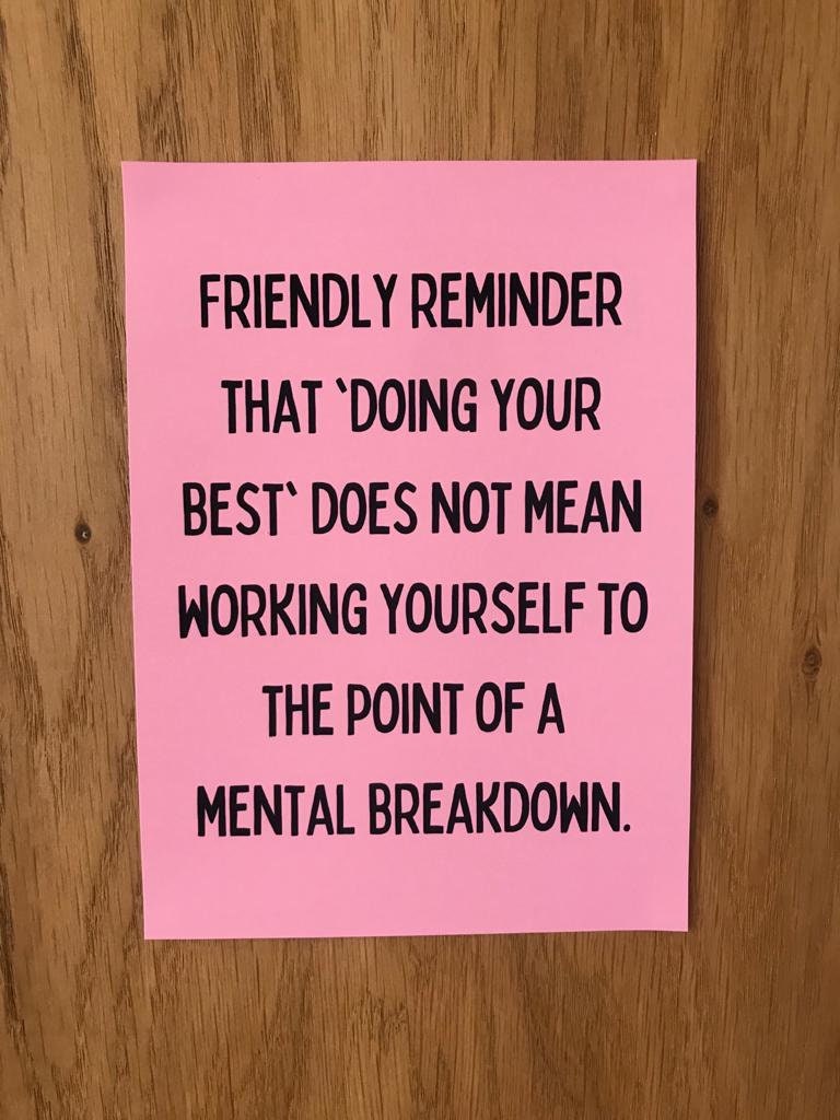 Friendly Reminder for Workaholics Quote Print, Pink Quote Print for ...