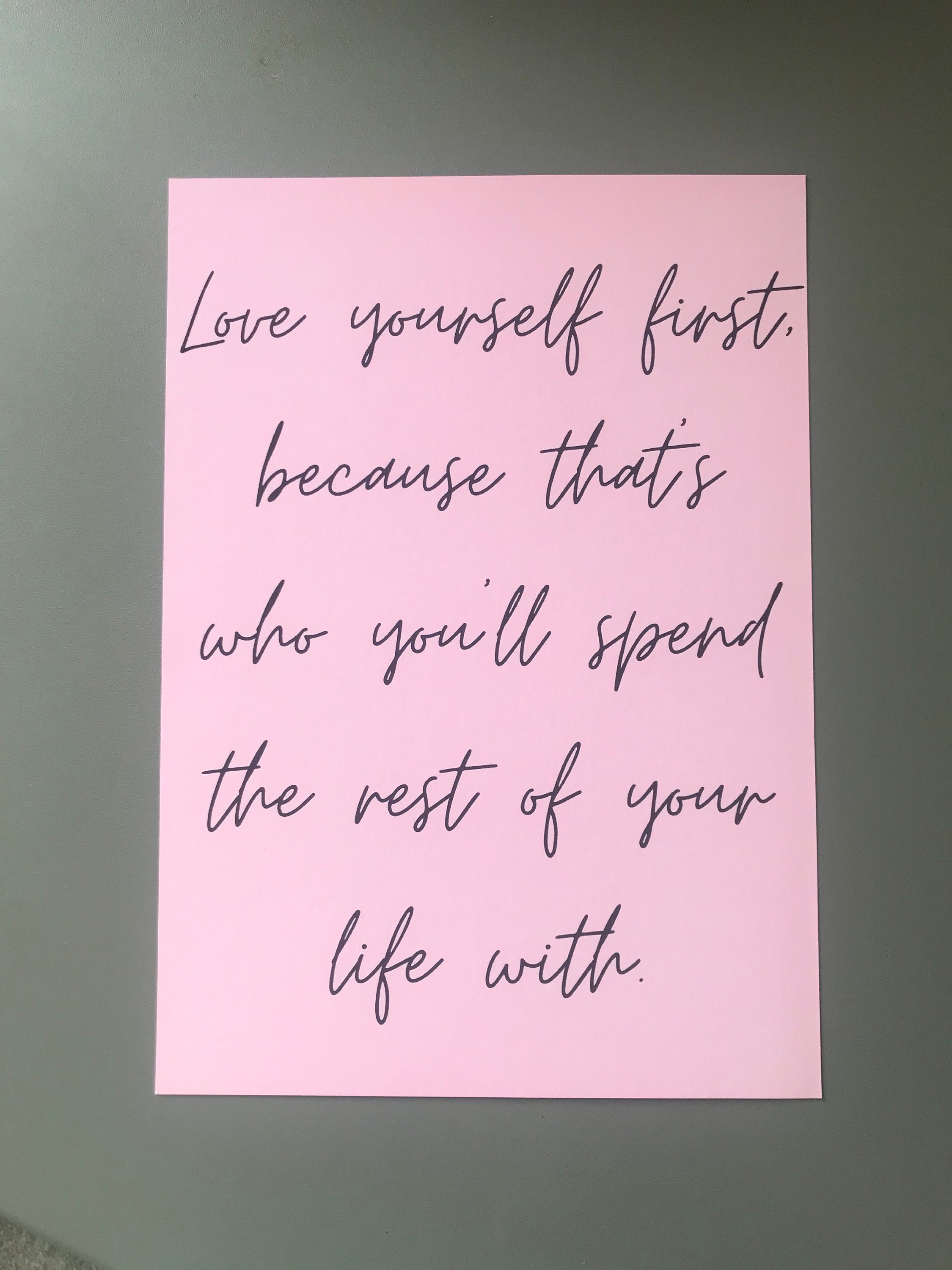 Love Yourself First Self Love Quote Print Love Yourself Quotes ...