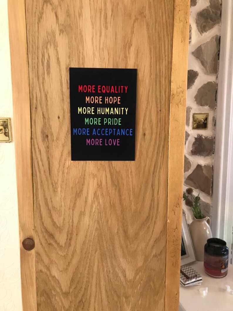 Equality Quote Print, Rainbow LGBT Pride Art Print With Black ...