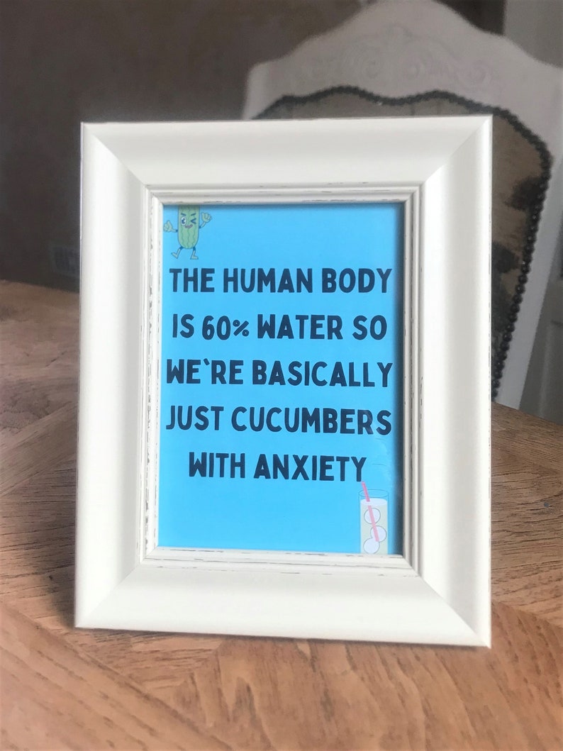 We're Basically Cucumbers With Anxiety Funny Art Print - Etsy UK
