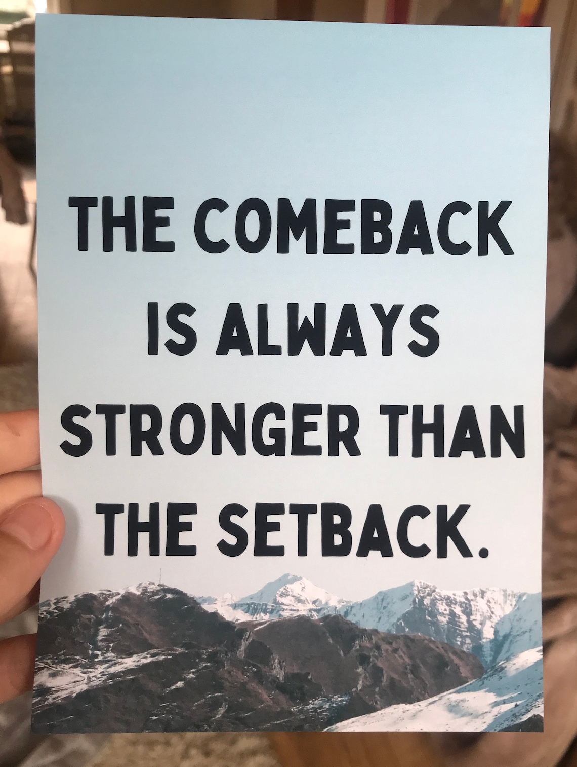 The Comeback is Always Stronger Than the Setback Quote Print - Etsy