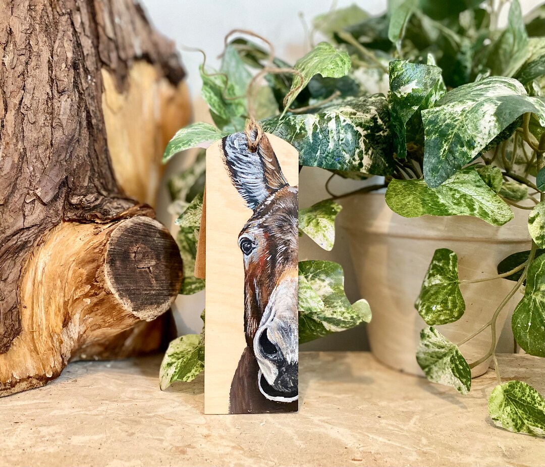 Donkey Bookmark, Uk Wildlife, Animal Art, Wood Slice, Original Art ...