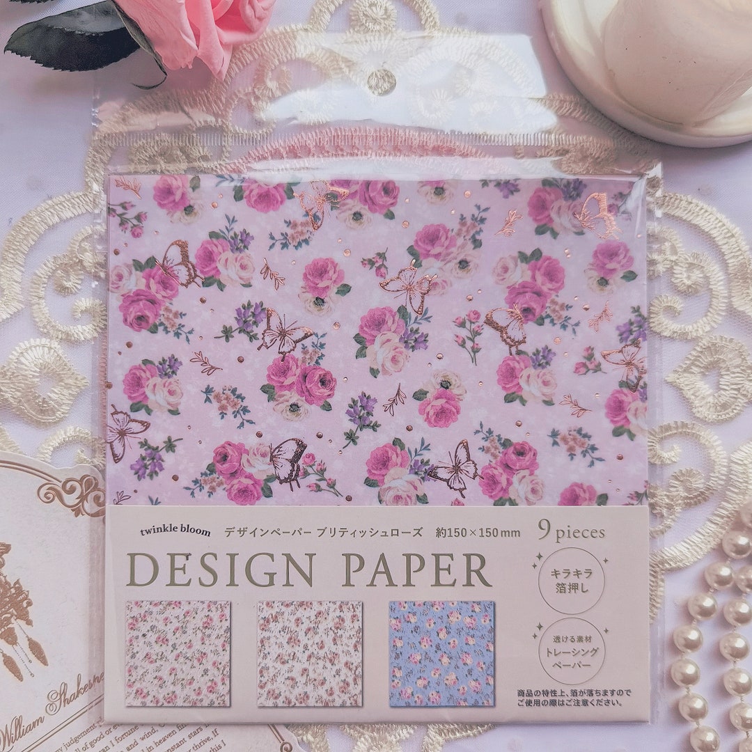 9 Sheets Rose Vellum Paper, Flower Semi-transparent Paper for ...