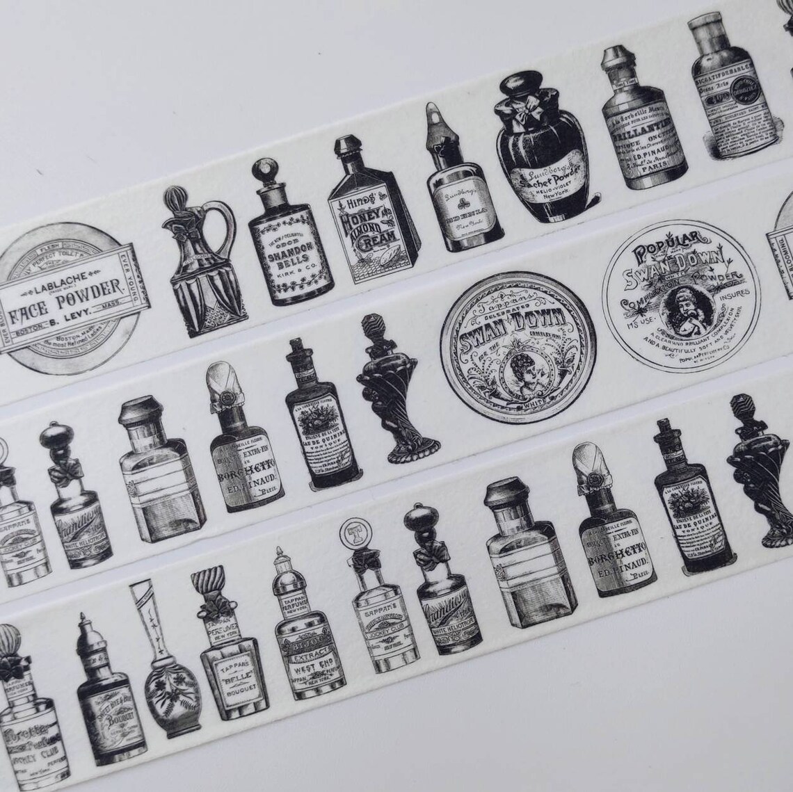Retro Bottle Washi Tape Vintage Perfume Jar and Label Masking - Etsy