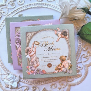 Angel Memo Pad Cupido Notepad To-do List Grocery List Purple and Green ...