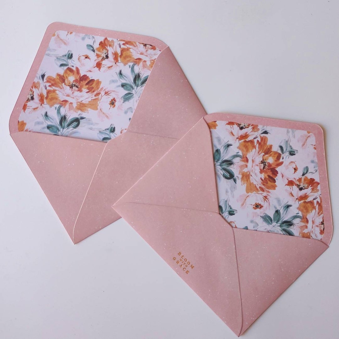 Floral Envelope Set Wedding Invitation Envelope Watercolor Flower ...