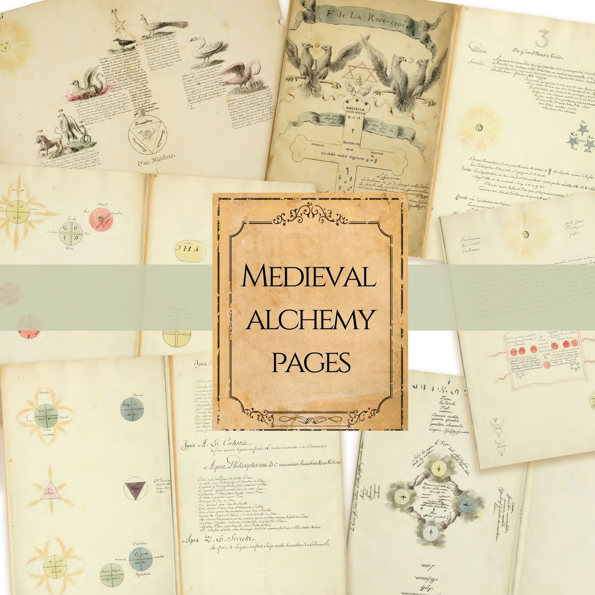10 Medieval Alchemy Pages Magic Spelling Printable Sheets - Etsy