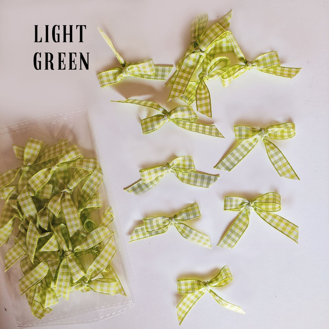 Small Berisford Gingham Checked Ribbon Bows 7 Colours white - Etsy