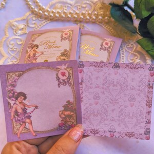 Angel Memo Pad Cupido Notepad To-do List Grocery List Purple and Green ...