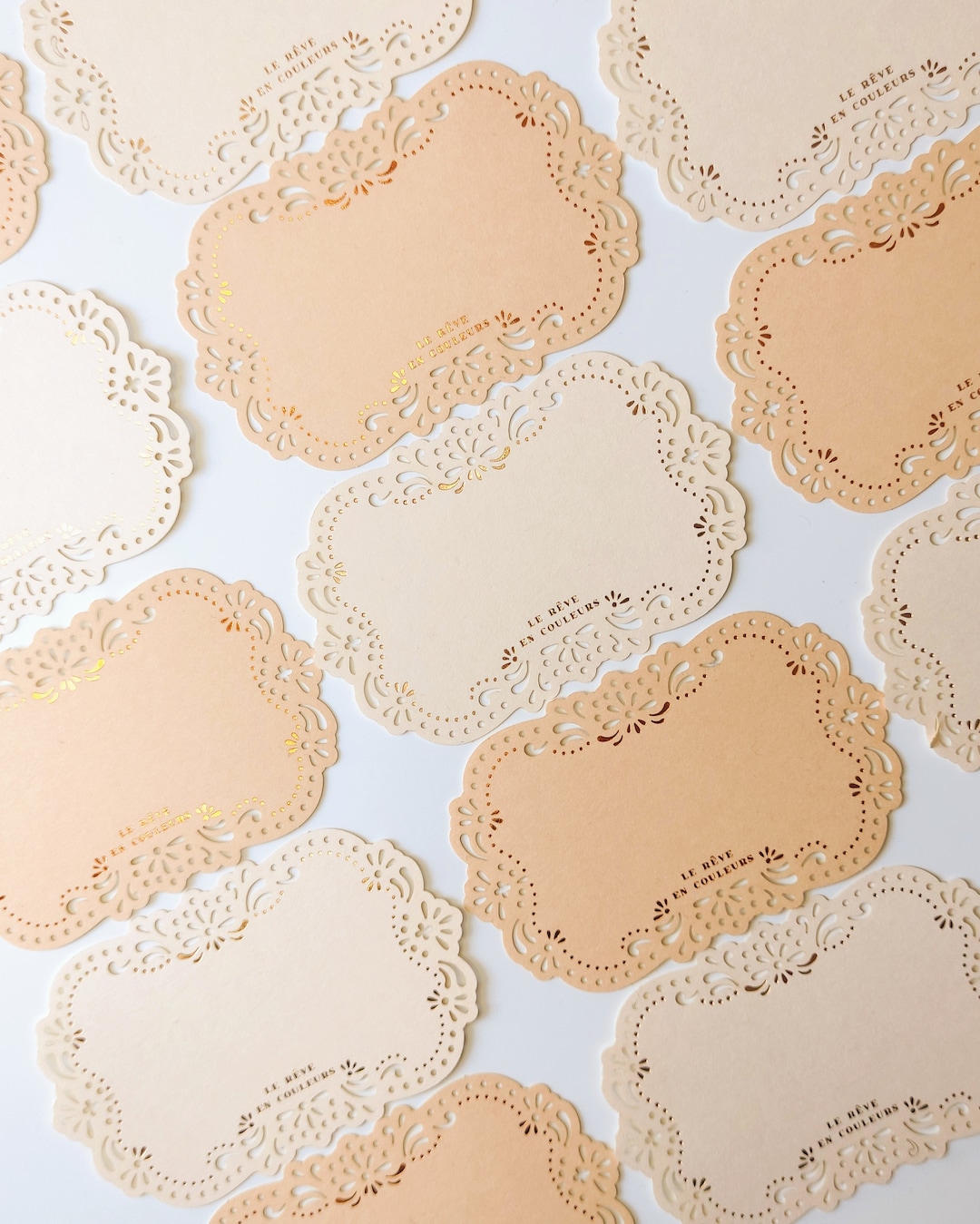 Vintage Die Cut Lace Mini Cards Pack of Small Cards Snail Mail Supplies ...