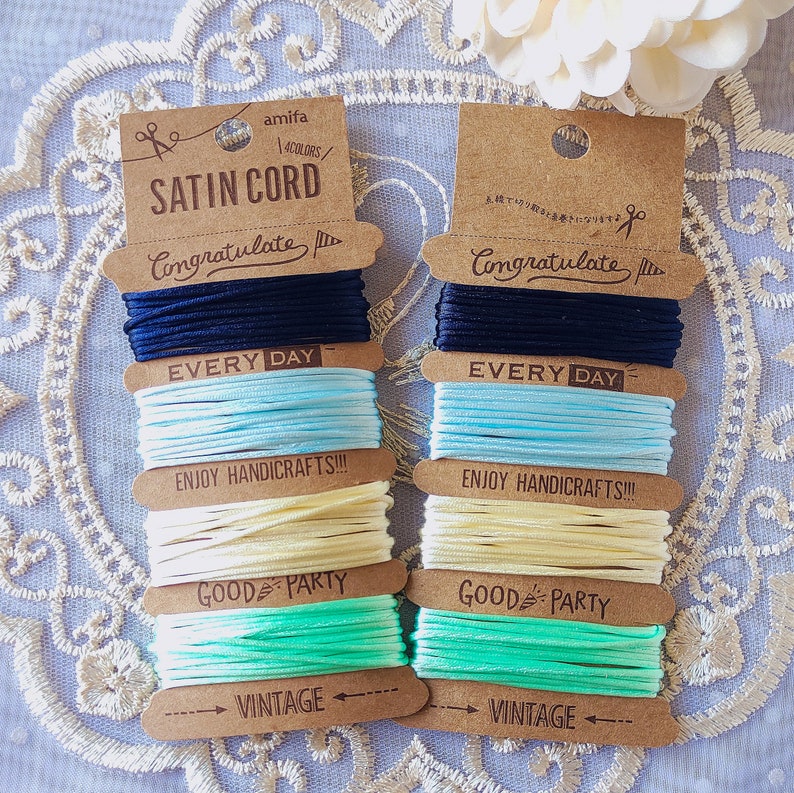 Set of 4 Satin Nylon Cords 2mm X 2 Meters for Craft - Etsy