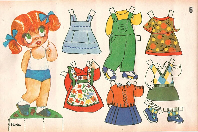 Vintage Cut Out Paper Dolls Vintage Paper Girl Pages and - Etsy
