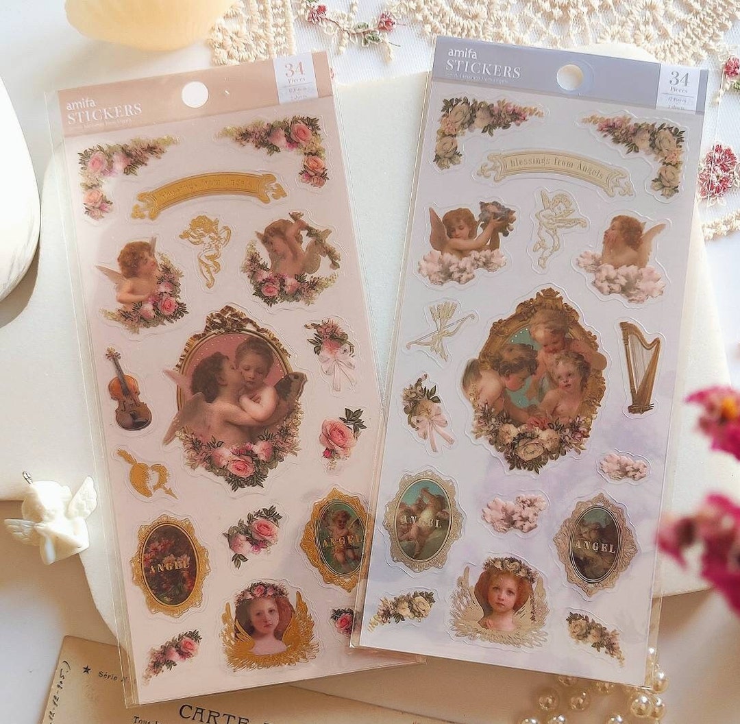 Angel Sticker Sheet for Bullet Journal, Angel Planner Stickers, Kawaii ...