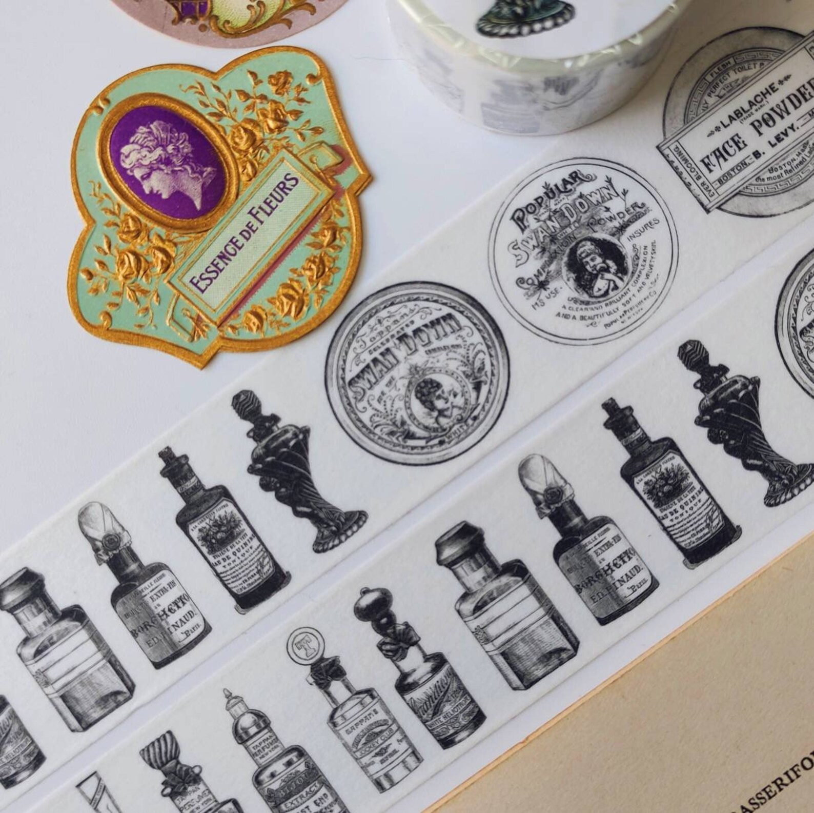 Retro Bottle Washi Tape Vintage Perfume Jar and Label Masking - Etsy