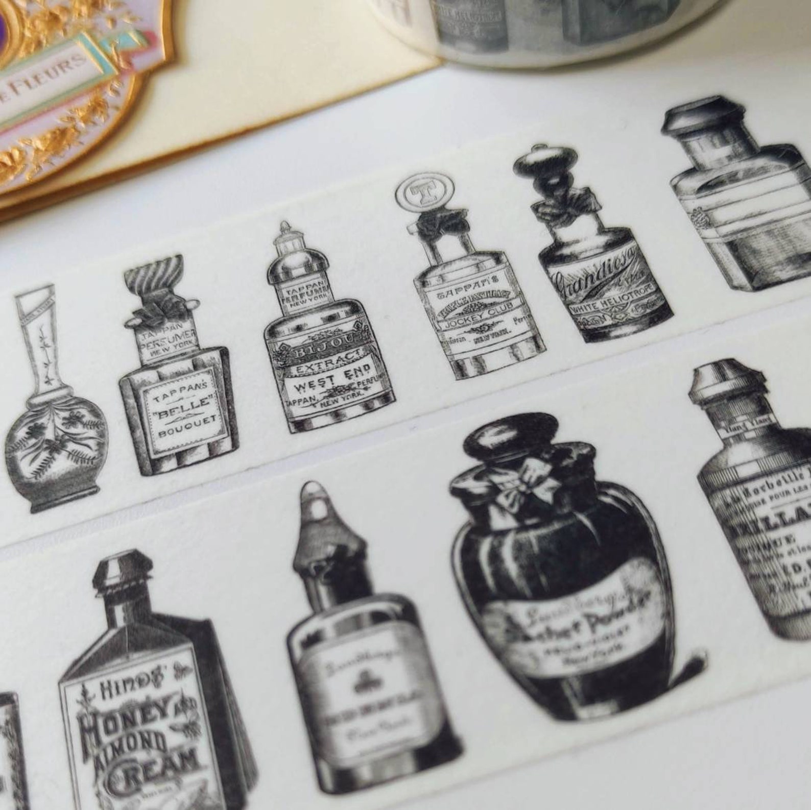 Retro Bottle Washi Tape Vintage Perfume Jar and Label Masking - Etsy