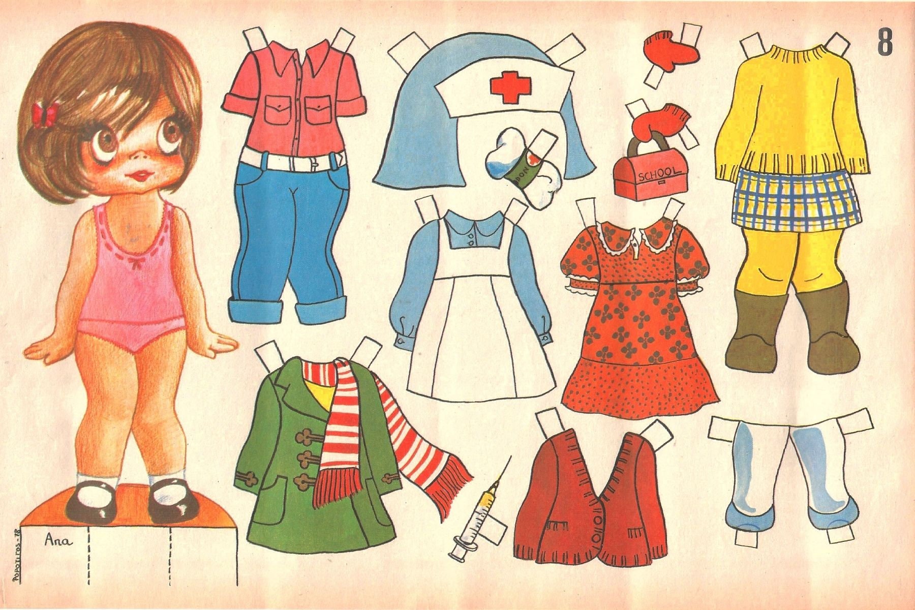 Vintage cut out paper dolls Vintage paper girl pages and | Etsy