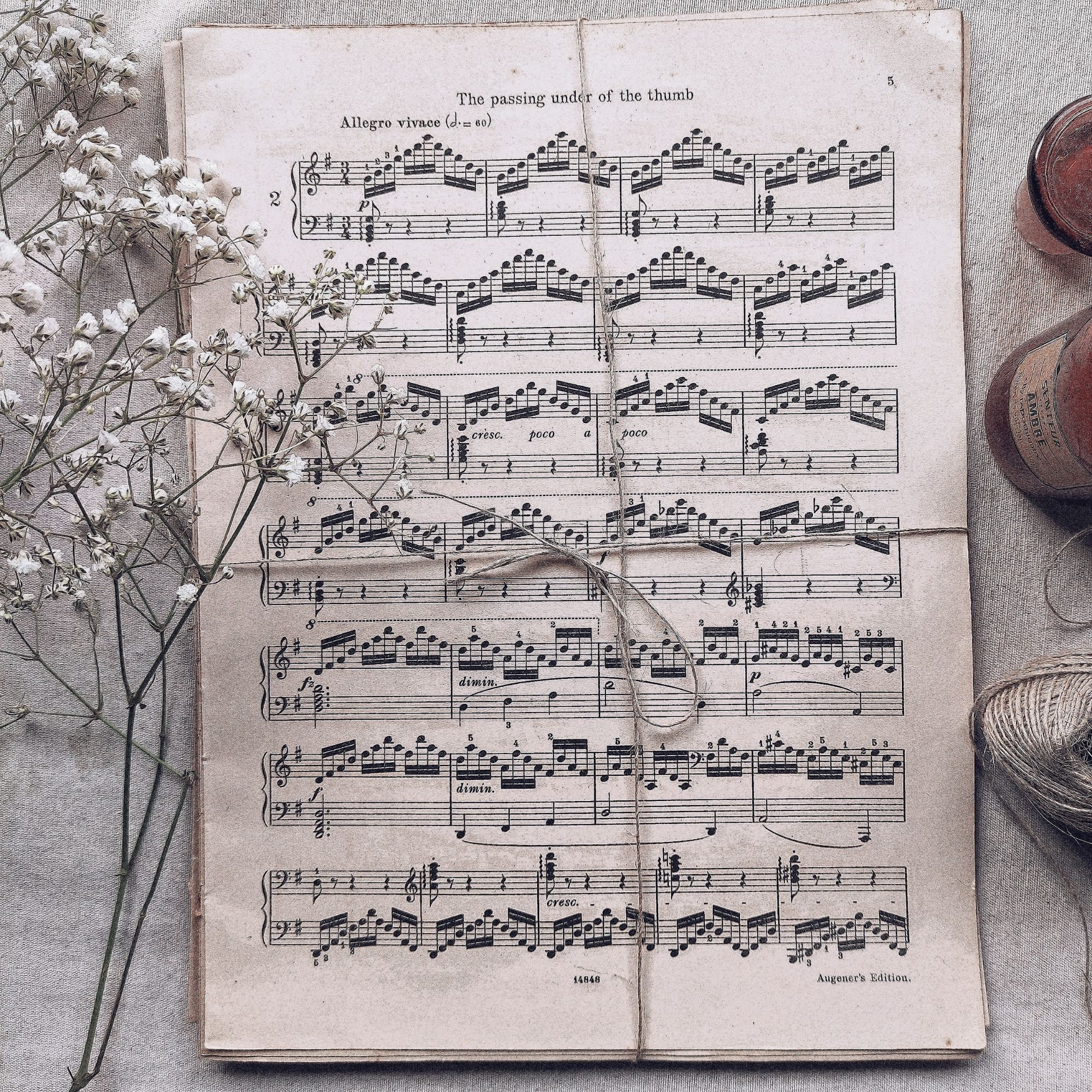 scrapbook supplies Vintage Sheet Music Digikit junk journal ephemera ...