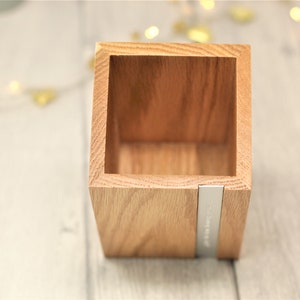 Solid Oak Desk Tidy or Kitchen Tidy With Personalised - Etsy UK