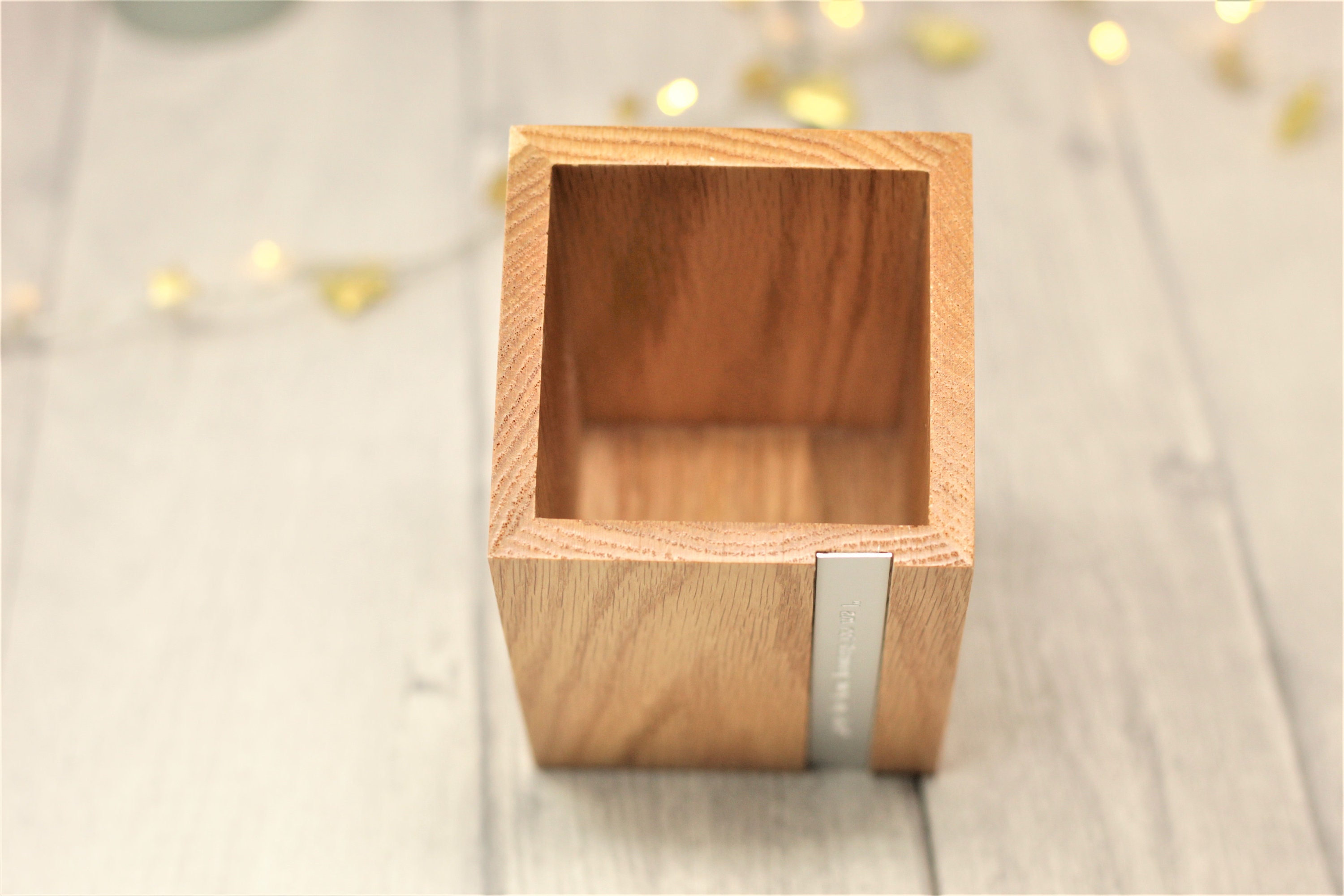 Solid Oak Desk Tidy or Kitchen Tidy With Personalised - Etsy UK