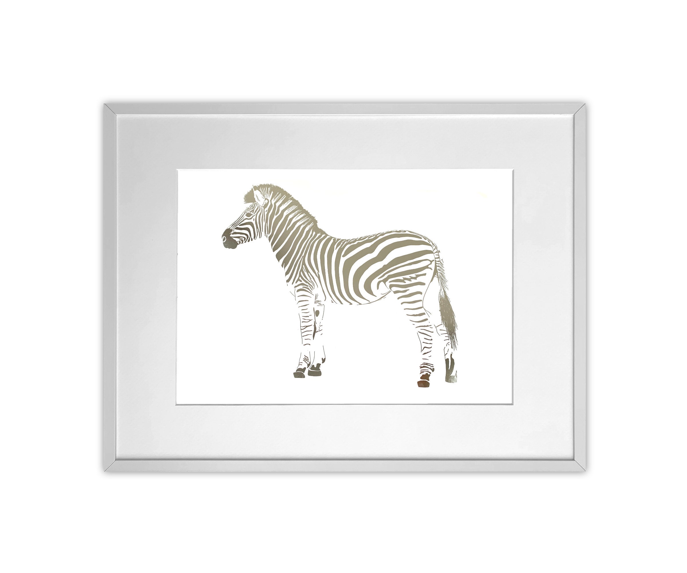 Cebra de plata, cebra metálica, cebra de lámina digital, perfil de ...