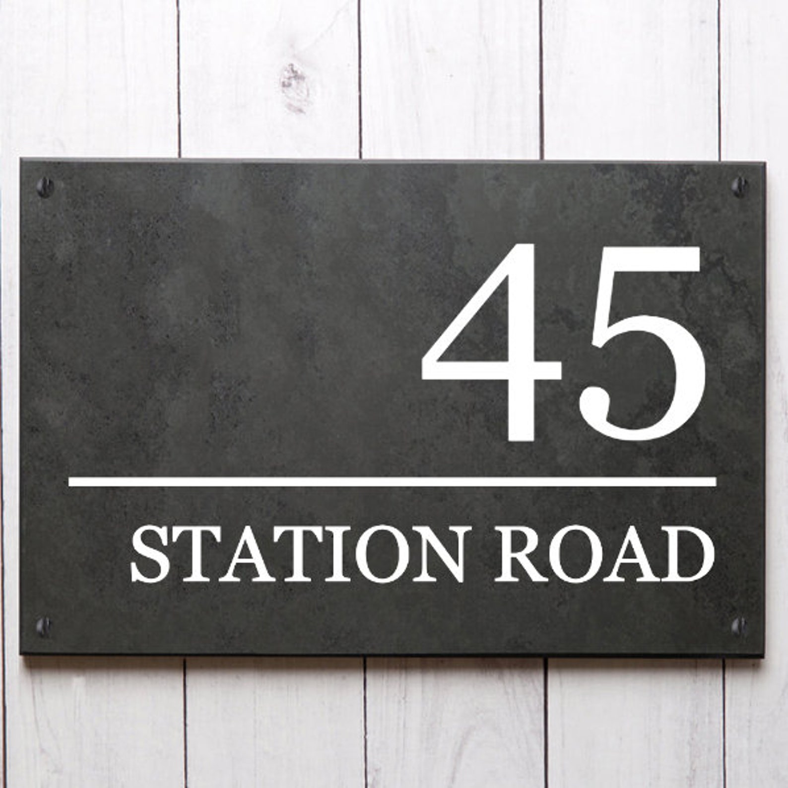 Personalised Traditional Thick Slate House Name Number Sign - Etsy