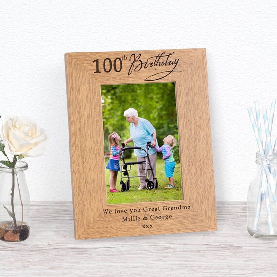 100th Birthday Photo Frame | Etsy