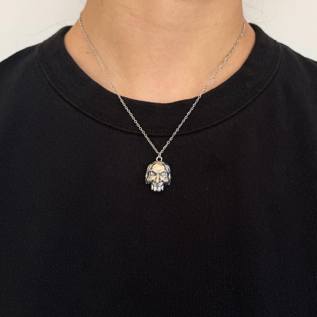 Jigsaw Billy the Puppet Necklace, Halloween Jewelry, Horror Movie Icon ...