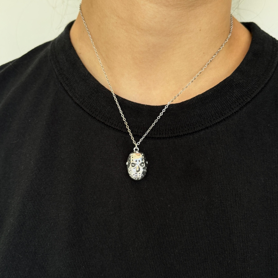 Jason Voorhees Mask Friday the 13th Necklace, Halloween Jewelry, Horror ...