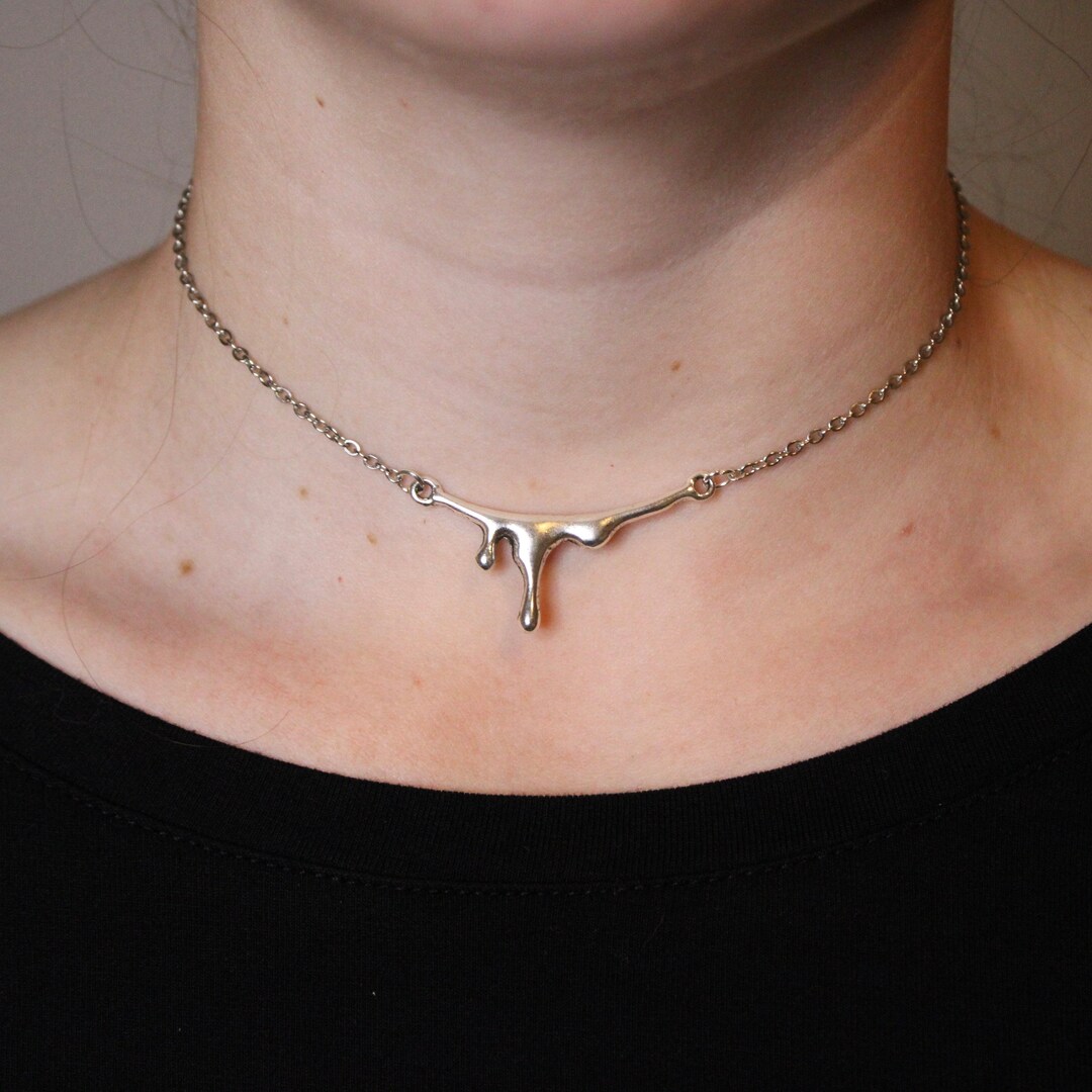 Vintage Dripping Blood Choker Halloween, Stainless Steel Gothic ...
