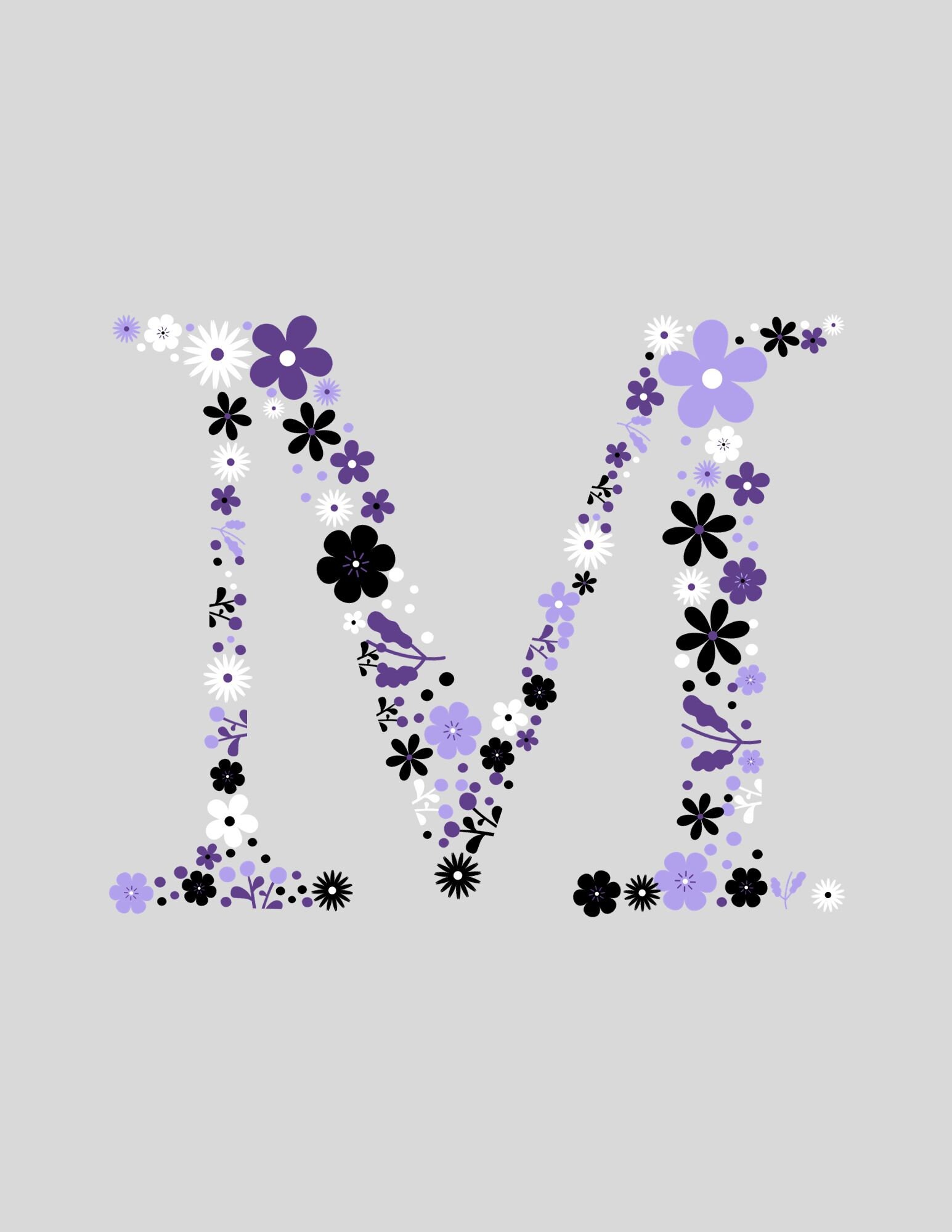 Floral Alphabet, Floral Monogram, Clip Art, Floral Letters, Flower ...