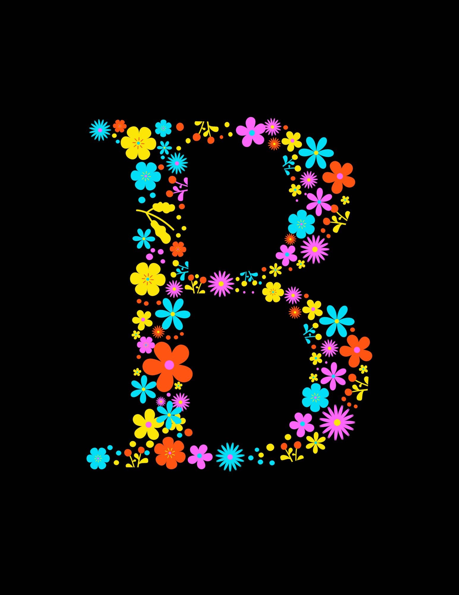 Floral Alphabet, Floral Monogram, Clip Art, Floral Letters, Flower ...