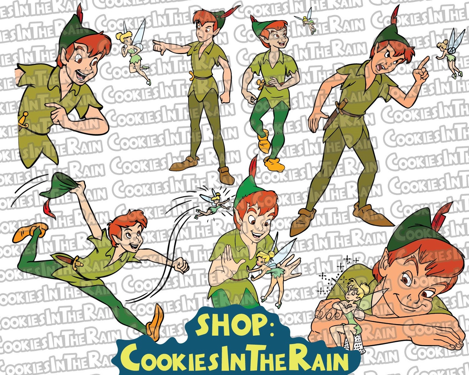 Peter Pan Svg Tinker Bell Svg Peter Pan and Tinker Bell Svg - Etsy