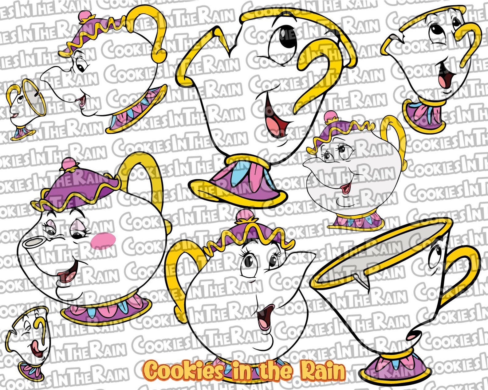 Beauty and the Beast Svg, Mrs Potts and Chip Svg, Mrs Potts Svg, Chip ...