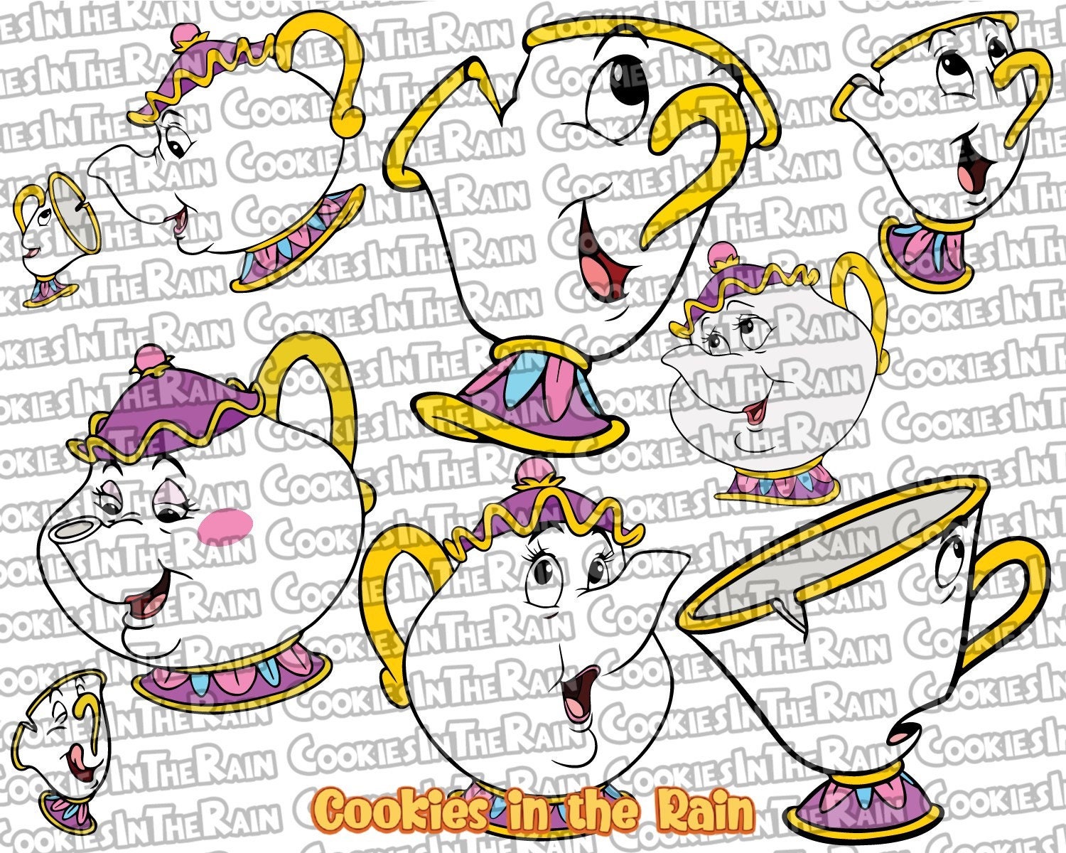 Beauty and the beast svg, Mrs Potts and Chip svg, Mrs Potts svg, chip ...