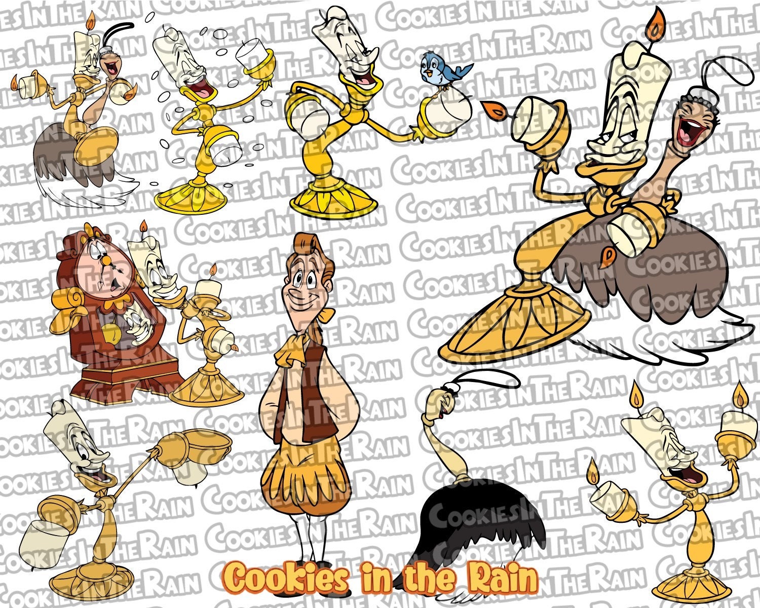 Lumiere Svg Cogsworth Svg Fifi Svg Beauty and the Beast - Etsy Singapore