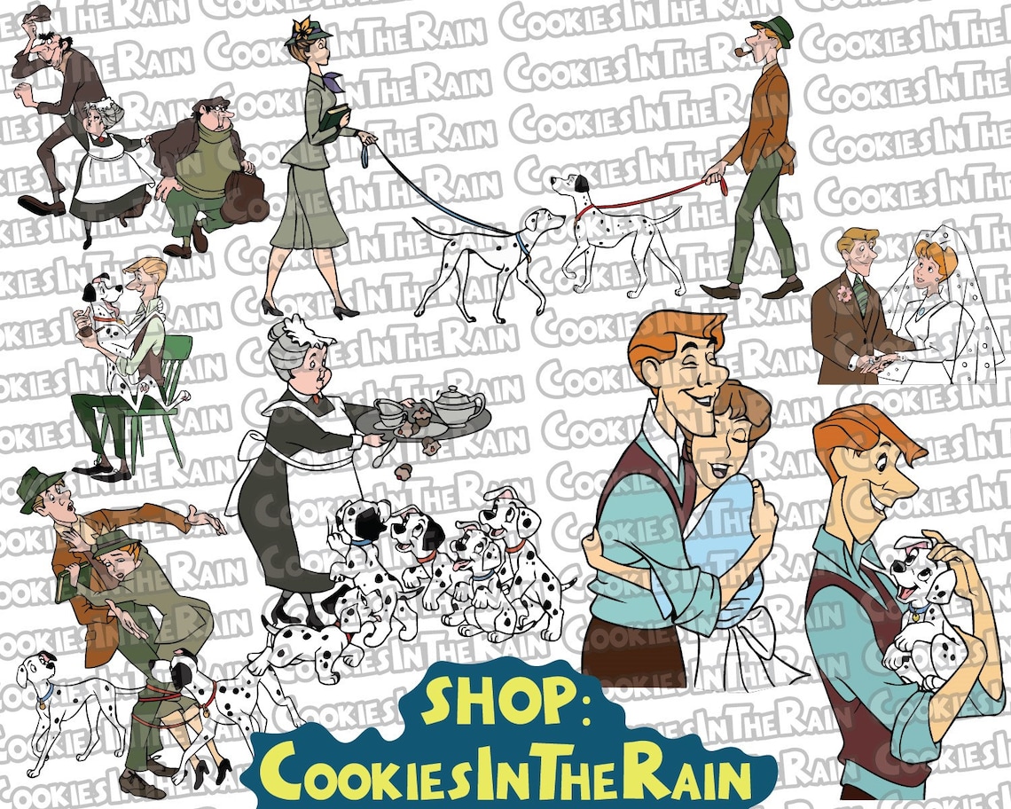 101 Dalmatians Svg Roger Svg Anita Svg Dalmatians Nanny | Etsy