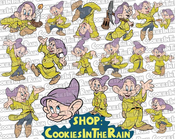 Dopey Svg, Snow White Svg, 7 Dwarfs Svg, Cute Dopey, Dopey Outline Svg ...
