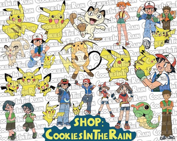 Pokemon svg ash pokemon svg pikachu svg caterpie svg | Etsy México