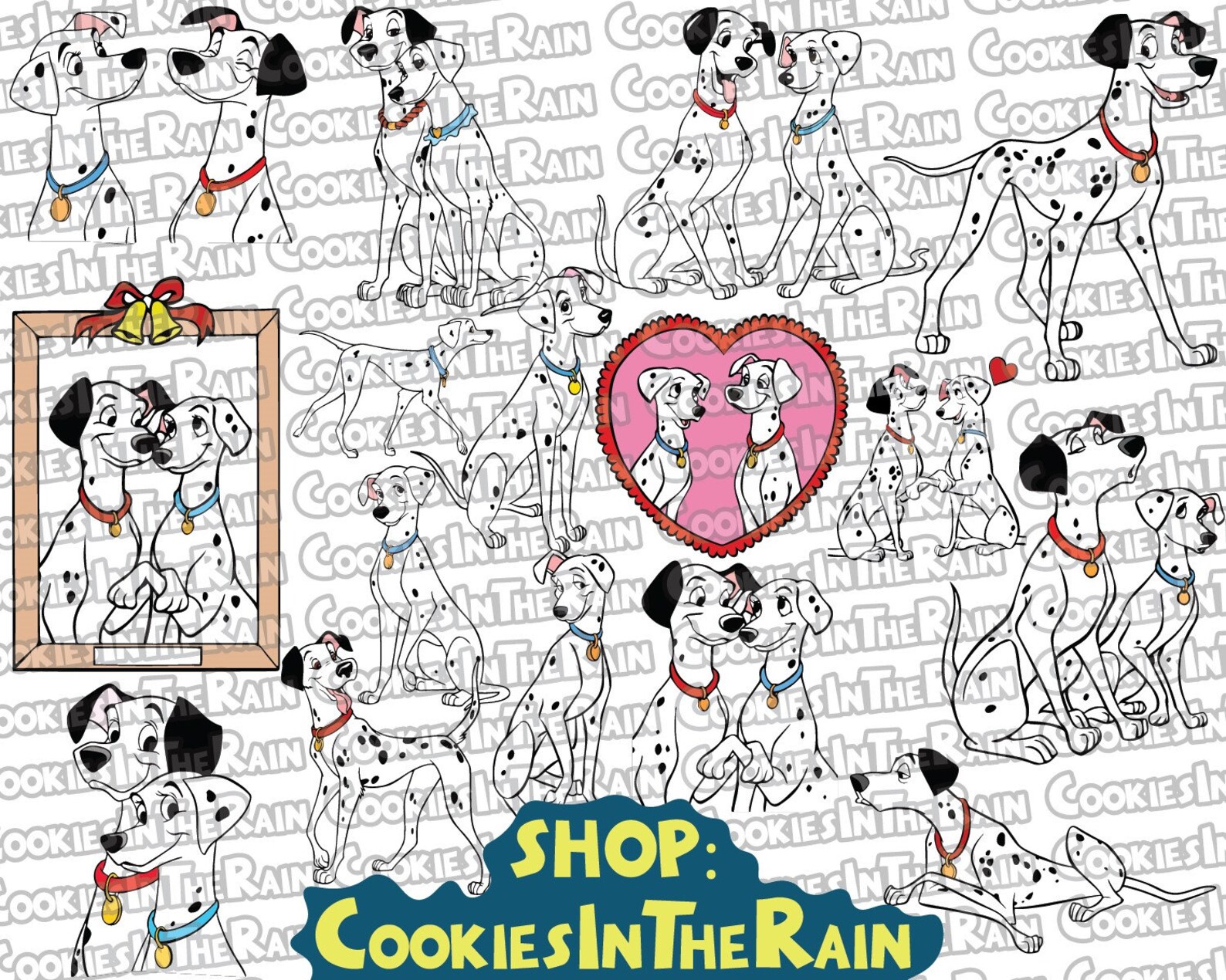 101 Dalmatians Svg, Pongo Svg, Perdita Svg, Pongo Perdita Svg, Love Svg ...