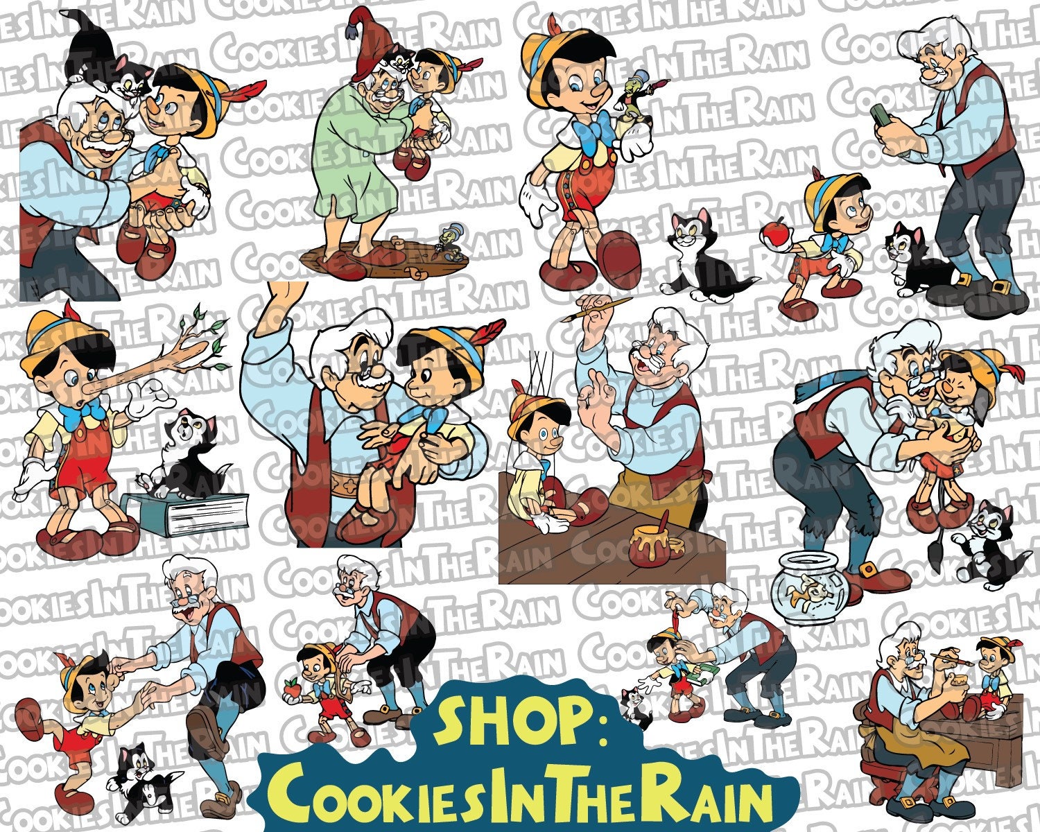 Pinocchio Svg Geppetto Svg Pinocchio Cricut Geppetto - Etsy UK